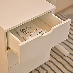 VICLLAX 3 Drawer Dresser Mobile Cabinet Under Desk Storage with Casters for Home Office, White Finish