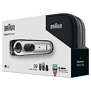 Braun Beard Trimmer BT5960 | Hair Clippers for Men | Cordless & Rechargeable | Detail Trimmer Head | with Gillette ProGlide Razor and Travel Bag - Silver/Black