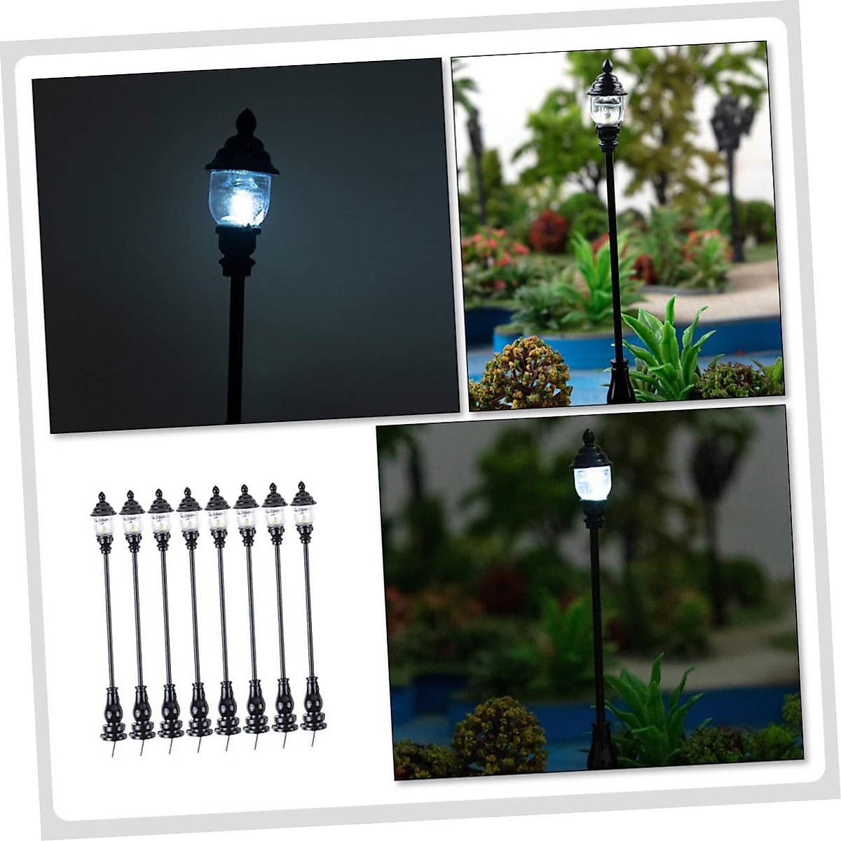 Uonlytech 24 Pcs Model Garden Lamp Miniature Mini Street Light Model Miniature Decor Garden Lamp Miniature Small Garden Decor Mini Lamp Model Mini Garden Lamp Mini Lamp Statue