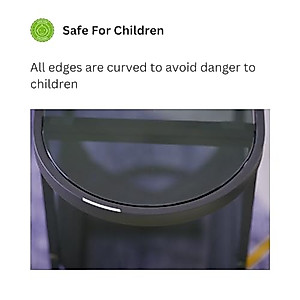 HoRunzelin Modern Oval End Table with Leatherette Magazine Sling, Glass Top Small Side Table with Metal Frame, Rustic Snack Accent Table, Black