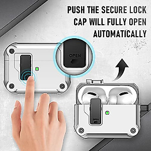 Youtec for Airpods Pro 2nd Generation Case Cover 2022 with Secure Lock Clip, Shockproof Hard Shell for Airpods Pro 2 Case with Keychain for Men Women Apple for Airpods Pro 2,White