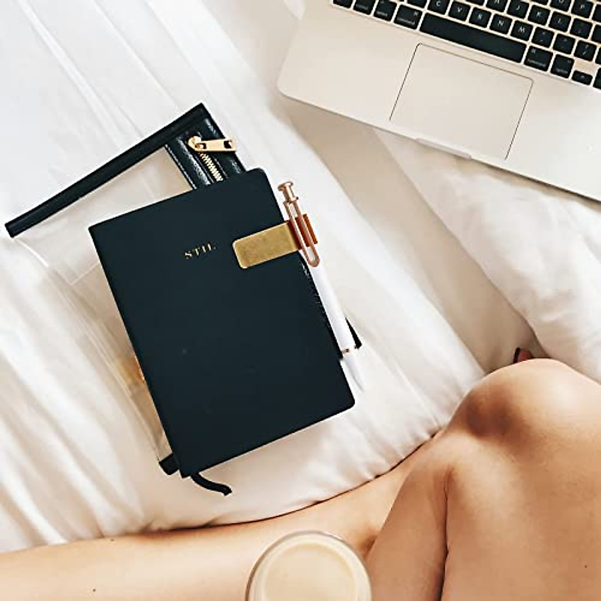 4Pcs Pen Clip for Notebook Pen Loop Holder for Notebooks PU Leather Pen Holder Pen Sleeve Pen Clips for Journal, Planner, Notebook