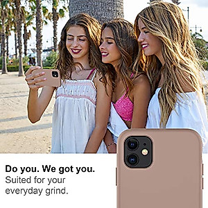 DEENAKIN iPhone 11 Case with Screen Protector,Soft Flexible Silicone Gel Rubber Bumper Cover,Slim Fit Shockproof Protective Phone Case for iPhone 11 6.1" Light Brown