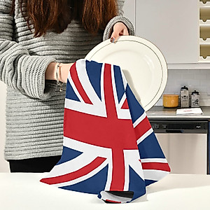 ALAZA British Flag London England Kitchen Towels Dish Bar Tea Towel Dishcloths 1 Pack Super Absorbent Soft 18 x 28 inches