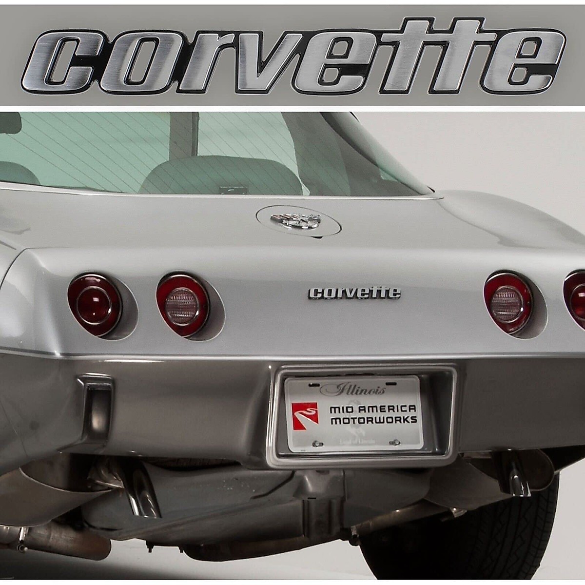One Pc Corvette Rear Bumper Letter Emblems 3D Badges Late Replacement for 1976-1979 C3