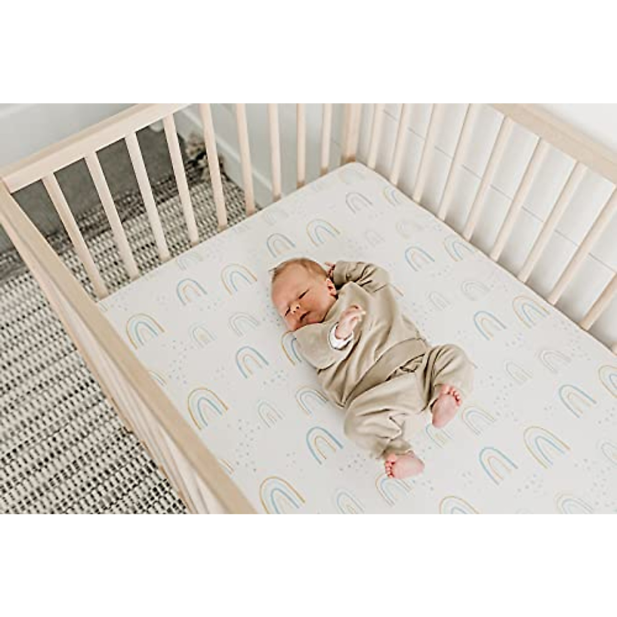 Premium Fitted Knit Crib Sheet/Toddler Sheet"Skye" by Copper Pearl