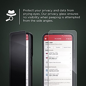 magglass Privacy+ Guard for iPhone 14 PRO MAX Privacy Screen Protector Tempered Glass, Case Compatible (Anti-Spy Side Tint)