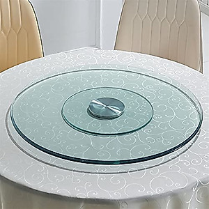 Dining Table Turntable Lazy Susan: Tempered Glass 360 Degree Turntable – Rotating Countertop Serving Tray For Your Dining Table, Kitchen Counters - Transparent 24" 28" 36" (Size : 70cm/27.6in)