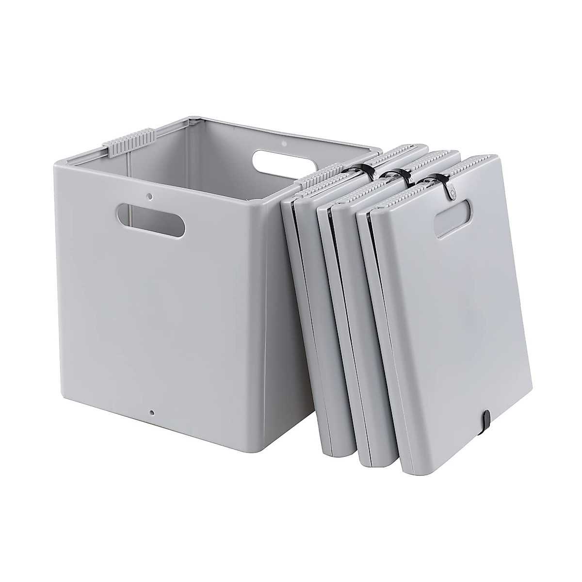 Minekkyes Plastic Collapsible Cube Storage Bins, Foldable Closet Organizers for Shelves, 4-Pack