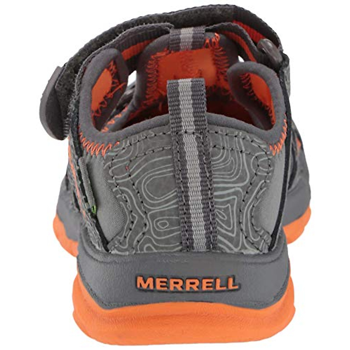Merrell Kid's Unisex Hydro Sport Sandal, Grey/Orange,11 Big Kid