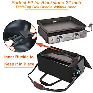 22" Griddle Carry Bag for Blackstone 22 Inch Tabletop Grill Without Hood,fits for Blackstone 1666 Tabletop Griddle,Water Resistant 600D Polyester Heavy Duty