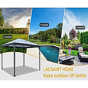 LHLLHL 10x12 Ft Outdoor Canopy Gazebo Garden Gazebo with Privacy Curtains, Shelter Canopy for Deck Backyard,Wedding,