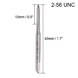 uxcell Machine Tap 2-56 UNC Thread 2A High Speed Steel Screw Taps Threading Tapping Tool