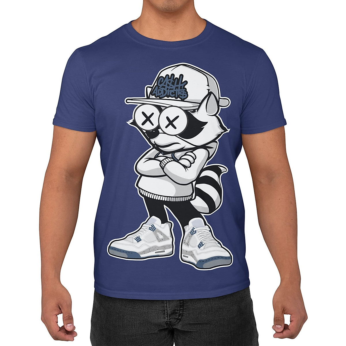 Jordan 4 Midnight Navy Cash Addicts Men's T Shirt to Match Sneakers, Jordan 4s Midnight Navy Tee Matching Midnight Navy