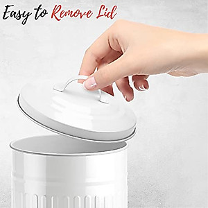 Autumn Alley White Toilet Paper Reserve Holder Canister with Lid – Vertical Rustproof Free-Standing Farmhouse Metal Toilet Tissue Caddy for 3 Mega Rolls, Rustic Behind/Beside Toilet Storage Stand