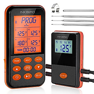 INKBIRD 1500FT Wireless Meat Thermometer for Grilling Smoking with 4 Porbes, IPX5 Wireless Grill Thermometer IRF-4S for Outside Grill, Digital Food Meat Thermometer Wireless for Smoker BBQ Thermometer