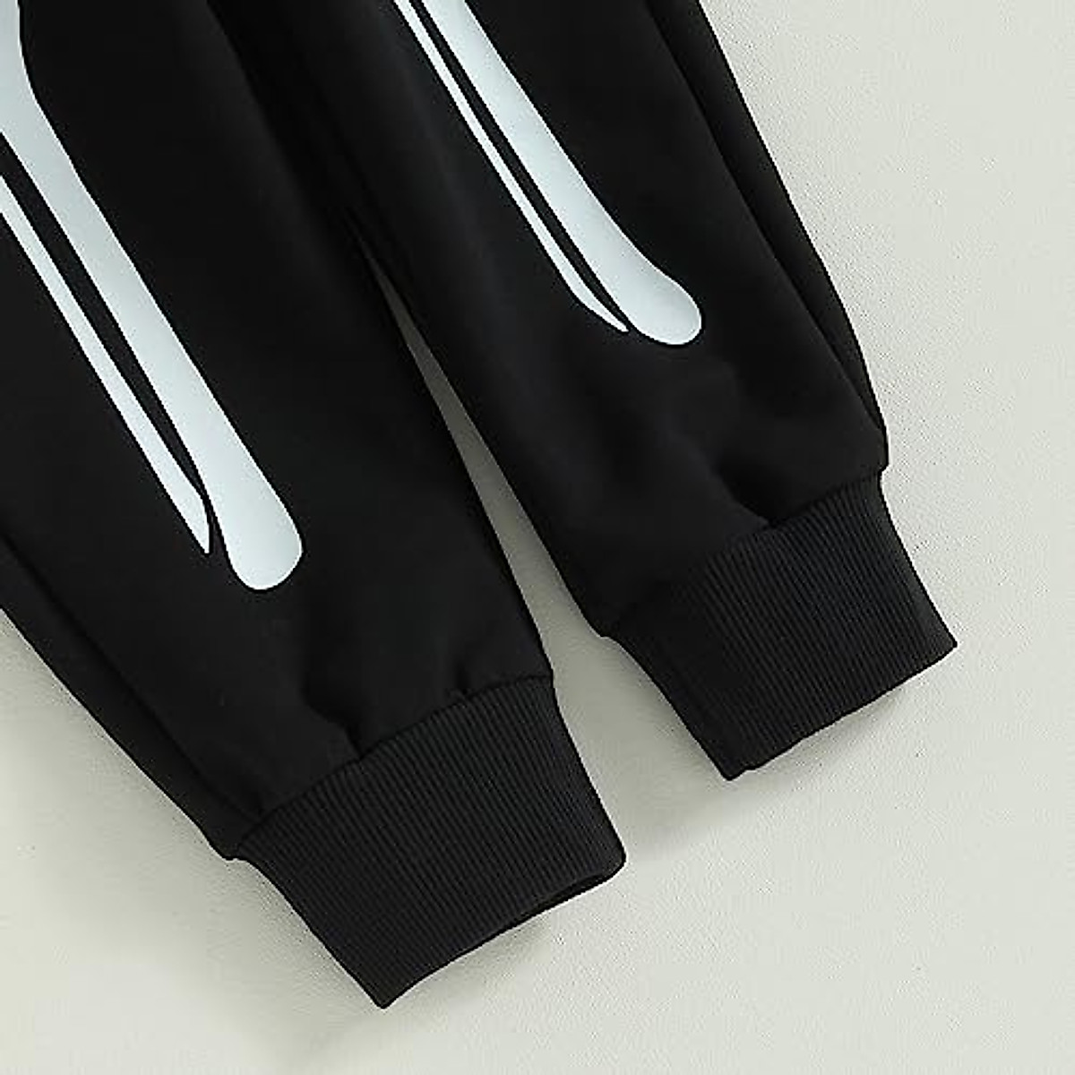 Halloween Baby Clothes Toddler Boy Pumpkin Sweatshirt Hoodie Skeleton Hooded Sweatsuit Set Little Kid Fall Outfit (Black,6-7 Years)