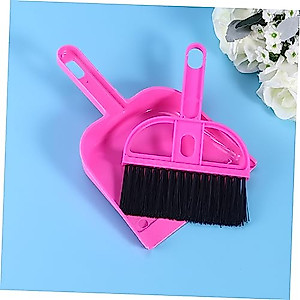 Outanaya Cleaning Tools Computer Keyboard Broom Computer Dustpan Small Camping Broom Cage Cleaner Mini Dustpan and Brush Mini Keyboard Brush Dustpan Short Handle Mini Brush Sofa Brooms Rosy