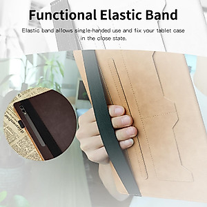 Case for Galaxy Tab S9 Plus 2023/S8 Plus 2022/S7 FE 2021/S7 Plus 2020 12.4 inch Business PU Leather Tablet Cover with Card Slot Pen Holder for Samsung Tab S8+/Tab S7+ Tablet -Brown