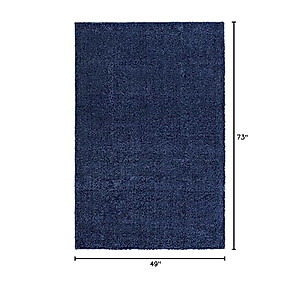 Unique Loom Solo Collection Area Rug - Calabasas (4' 1" x 6' 1" Rectangle, Navy Blue)