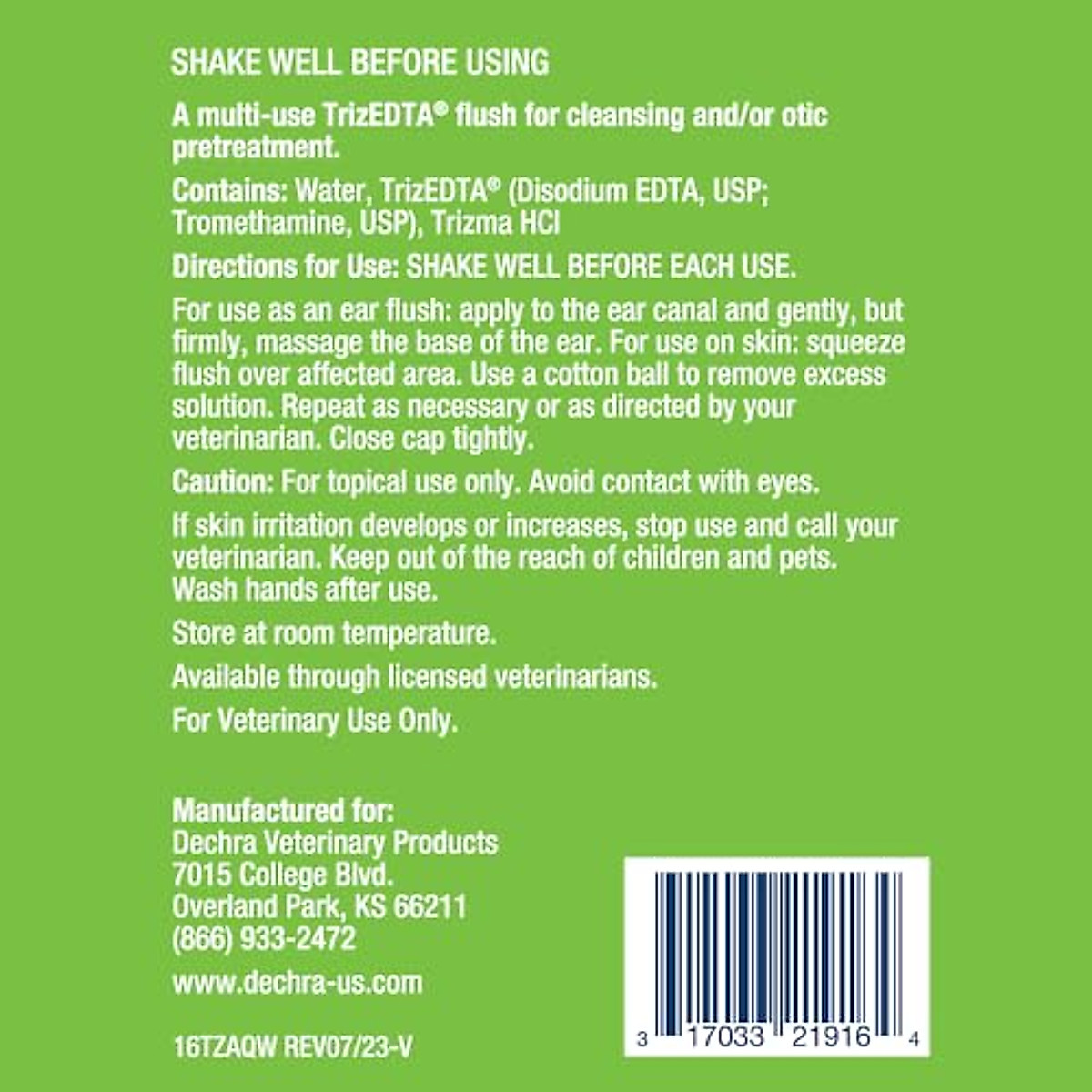 TrizEDTA Aqueous Flush for Dogs, Cats and Horses, 16 oz