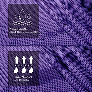 Heathyoga Hot Yoga Towel Non Slip, Microfiber Non Slip Yoga Mat Towel, Exclusive Corner Pockets Design, Dual-Grip, Sweat Absorbent, Perfect for Hot Yoga, Bikram, Pilates and Yoga Mats