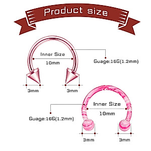 Drperfect 48Pcs 16G Stainless Steel Horseshoe Nose Septum Rings Piercing Jewelry Cartilage Helix Tragus Earring Hoop Eyebrow Lip Hoop Retainer for Women Men 6mm 8mm 10mm 12mm