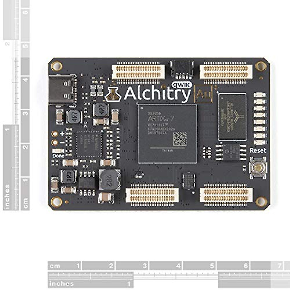 Alchitry Au+ FPGA Development Board (Xilinx Artix 7) - Experience The Next Step in Programming with Electronics - Qwiic Connector for Easy I2C Integration - Artix 7 XC7A100T