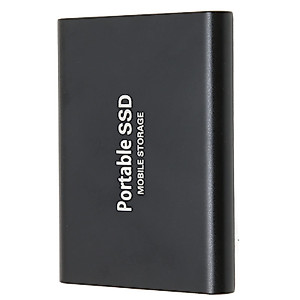 ASHATA Portable External SSD, USB3.1 Mobile Solid State Drive Compatible with Win7 Win8 Win10 Linux for iOS PC Computer Laptop USB 3.1 USB C External Solid State Drive with Type C Cable (Black 16GB)