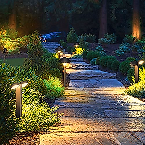 XMCOSY+ Low Voltage Landscape Lights, 400LM Smart Pathway Lights with APP Control, Adjustable Dual-Head Warm White & RGB, Works with Alexa, 12V 8W Outdoor Path Lights for Garden Lawn Walkway(2 Pack)