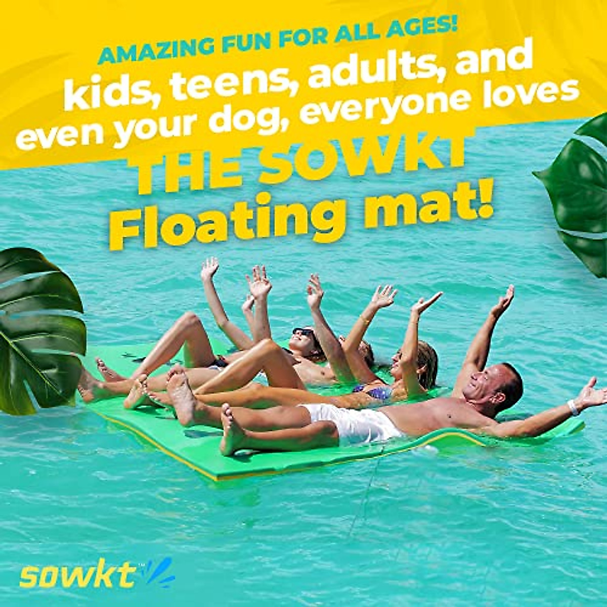 SOWKT Lily Pad Floating Mat (12 x 6 ft) - Made in USA Large Floating Water Mat for Lake and Boating - Floating Water Pad for Lakes | Lilly Pad Floating Water Dock Holds up to 880lbs.