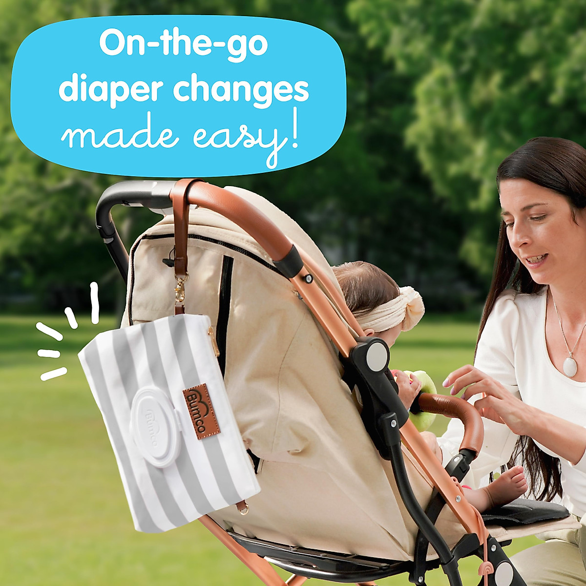 Bumco Diaper Clutch - Portable Wipes Dispenser & Baby Travel Essentials, Airtight Refillable Wipes Container
