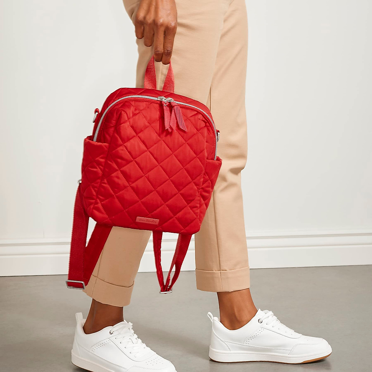 Vera Bradley Performance Twill Convertible Small Backpack, Tiger Lily Blue Oar