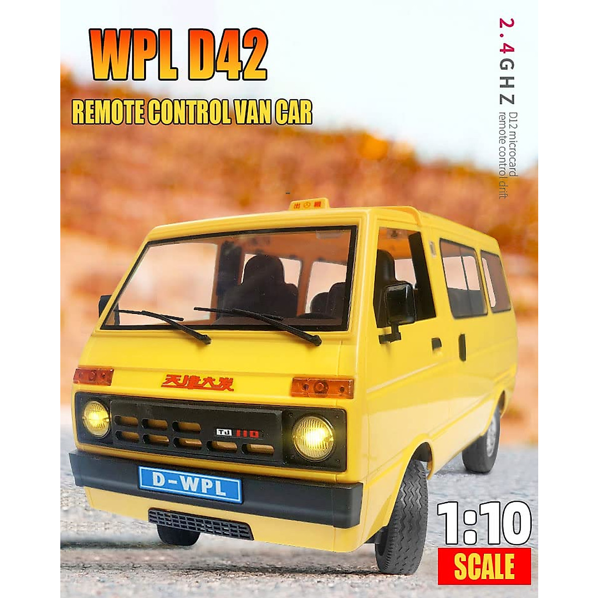 The perseids Remote Control Car WPL D42 RTR RC Drift Cars, 1/10 Full Scale RC Rock Crawler 2.4Ghz Offroad RC Truck and Trailer All Terrain Car RC Racing Climb Vehicle High Speed Van Car