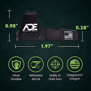 Ade Advanced Optics RD3-006 Green Dot Sight + Optic Mounting Plate for Ruger American Pistol