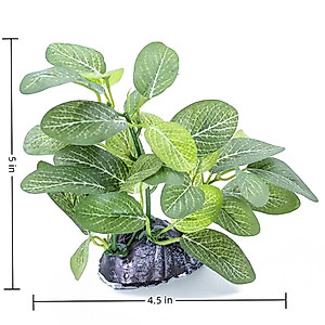 MRTIOO Reptile Artificial Plants, Terrarium Plants Decorations Supplies, Amphibian Habitat Hideout Tank Accessories, Rainforest Ground Plant (H)