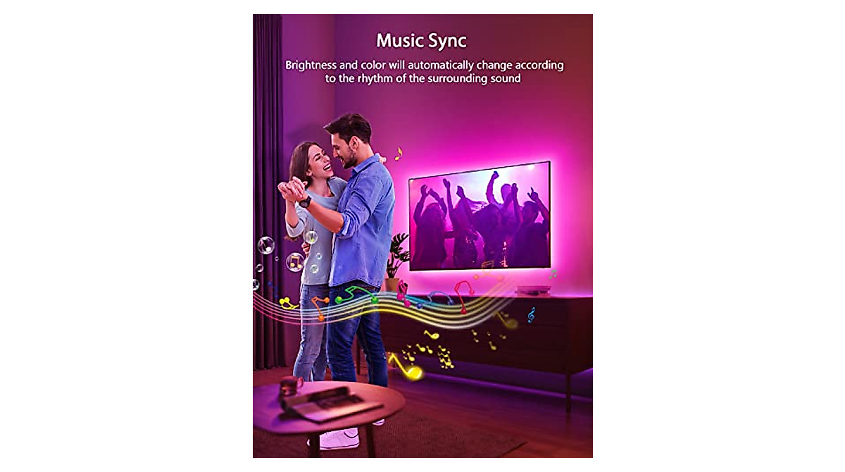 MATICOD 9.84ft RGB Strip Lights for TV - Bluetooth Control