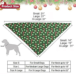 ADOGGYGO 4 Pack Dog Bandana Christmas Dog Scarf Bibs Kerchief Set Dog Christmas Costume Xmas Holiday Bandanas for Medium Large Dogs Pets (Large, Red&Green)