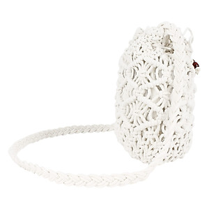 Meyaus Women Mini Cotton Crochet Crossbody Bag Summer Beach Shoulder Bag Drawstring Purse