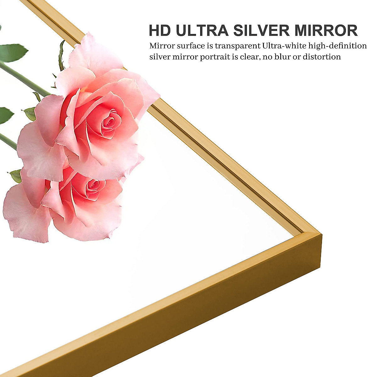 Natsukage Full Length Mirror Wall Mirror Full Length Mirror for Wall Hanging or Leaning Against Wall Dressing Mirror Body Mirror Aluminum Alloy Frame (44"x16", Gold)