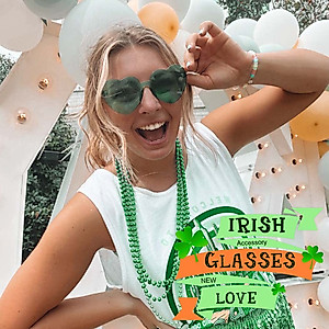 GEMILY Green Sunglasses Fashion Heart Shape Sunglasses Transparent Rimless Love Eyewear for Women and Girls