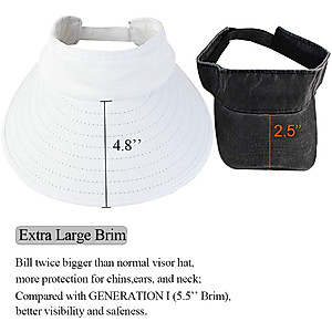 2PCS Wide Brim Sun Visor Hat Women Large UV Protective Golf Beach Cap, Design in Korea