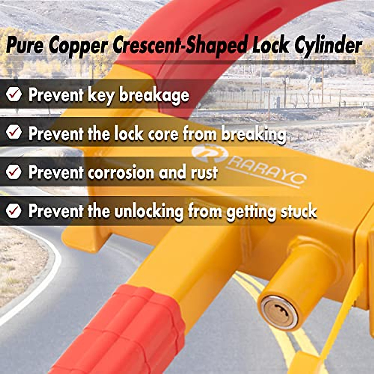 Wheel Lock Universal Heavy Duty Security Trailer Wheel Locks Tire Anti Theft for Most Cars Motorcycle SUV Golf Boat