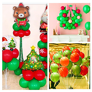 110Pcs Dark Green Balloons Latex Party Balloons 12 inch Round Helium Balloons for Dark Green Themed Christmas Green Balloon (with 2 Ribbons).
