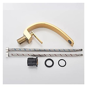 WPTGODGB 1PCS Gold Bathtub Washbasin Faucet Brass Faucet Polished Hot and Cold Water Sink Mixing Faucet Washstand Bathroom Faucet Single Handle Crane (Color : Black Bronze)