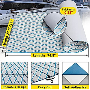 Boat Flooring EVA Foam Boat Decking Sheet Self-Adhesive Faux Teak Marine flooring Non-Slip Sea Deck Boat Flooring For Boat deck Yacht flooring Fishing MotorBoat mat Surfboard 74.8"x 27.5"/13"