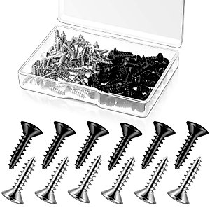 Hotop 100 Pack 3 mm Guitar Screw Bass Pickguard Screws Guitar Mounting Screws for Guitar Bass Replacement (Black and Silvery)
