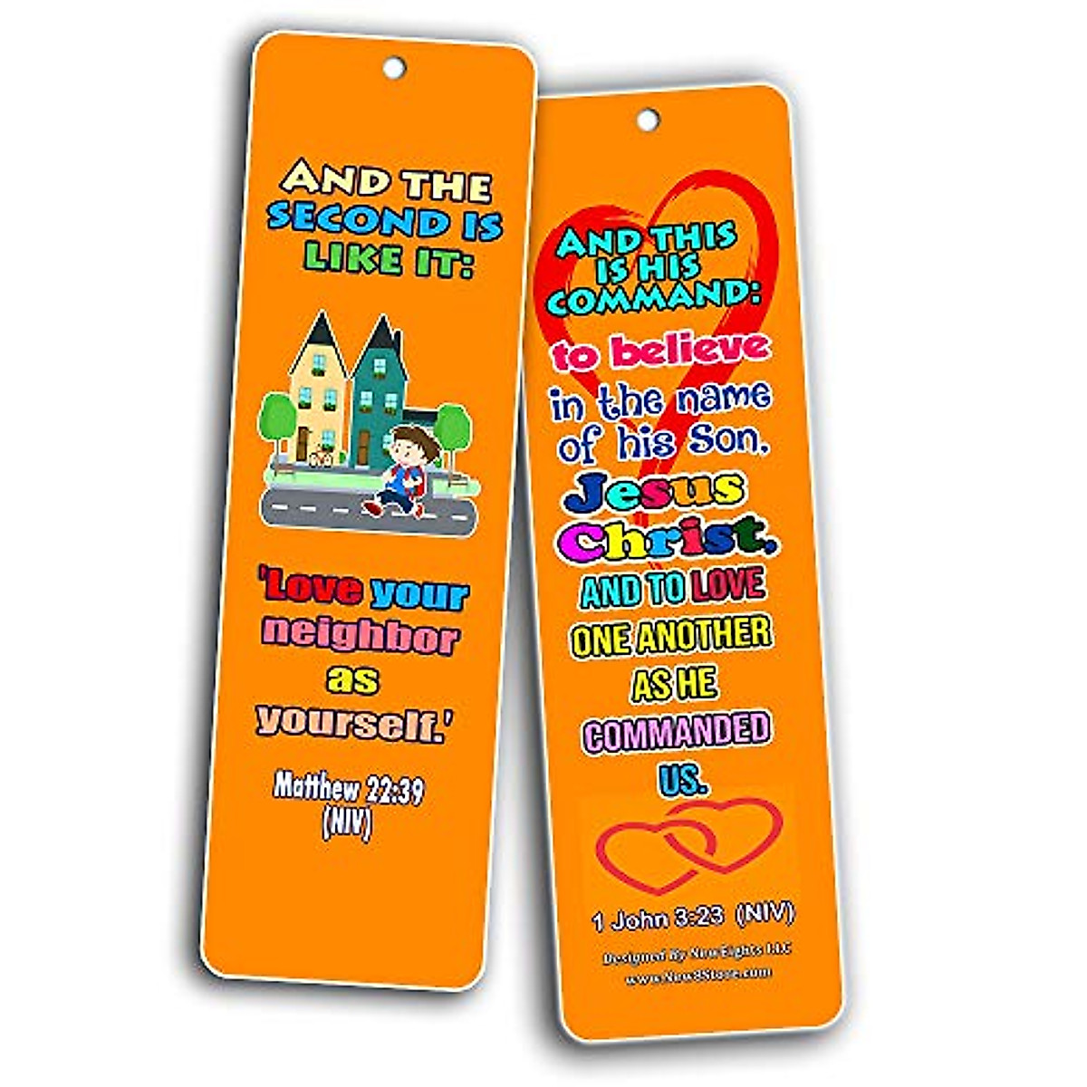 Ten Commandments Memory Verses Bookmarks for Kids (30-Pack) - Perfect Giveaways for Children’s Ministry and Sunday Schools