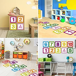 Haokaini 10 Number Lattice Floor Sticker Wall Decals Funny Number Hopscotch Game Wall Sticker for Baby Room Bedroom Classroom Ground Corridor Nursery