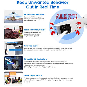 DS-2CD2T87G2P-LSU/SL 4mm IP Camera 8MP 4K Panoramic Bullet Camera 24/7 Colorful Fixed Turret Network Camera,Active Strobe Light,Audio Alarm,Smart Human/Vehicle,130dB WDR,H.265+,Weatherproof IP67